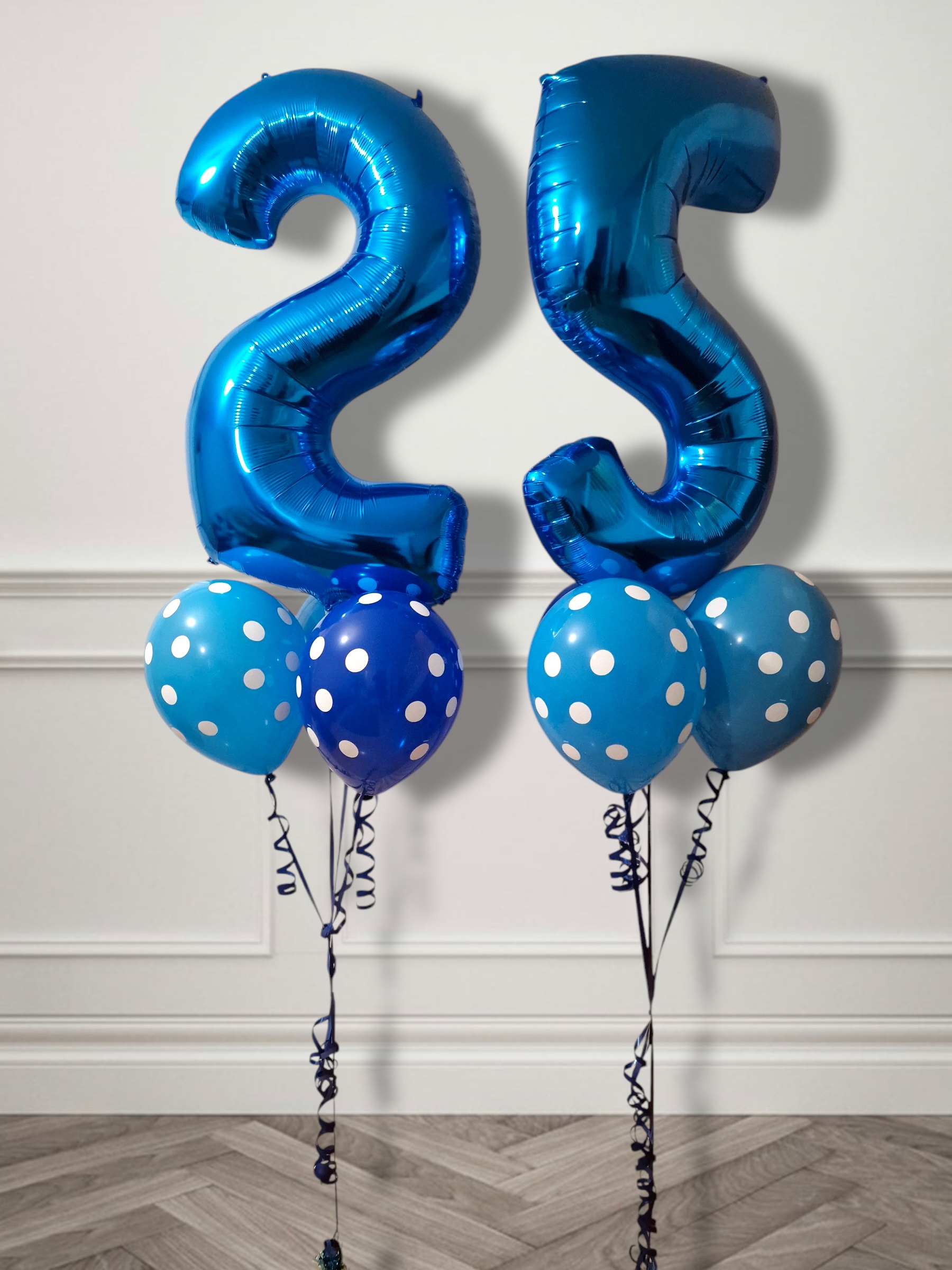 Jumbo Foil number balloons with latex balloons - ballooninspirations.com
